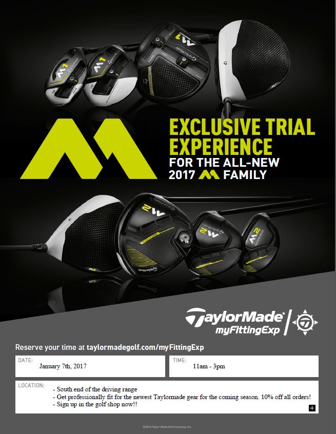 TaylorMade Fitting Day | The Club at Snoqualmie Ridge | 2017-01-07
